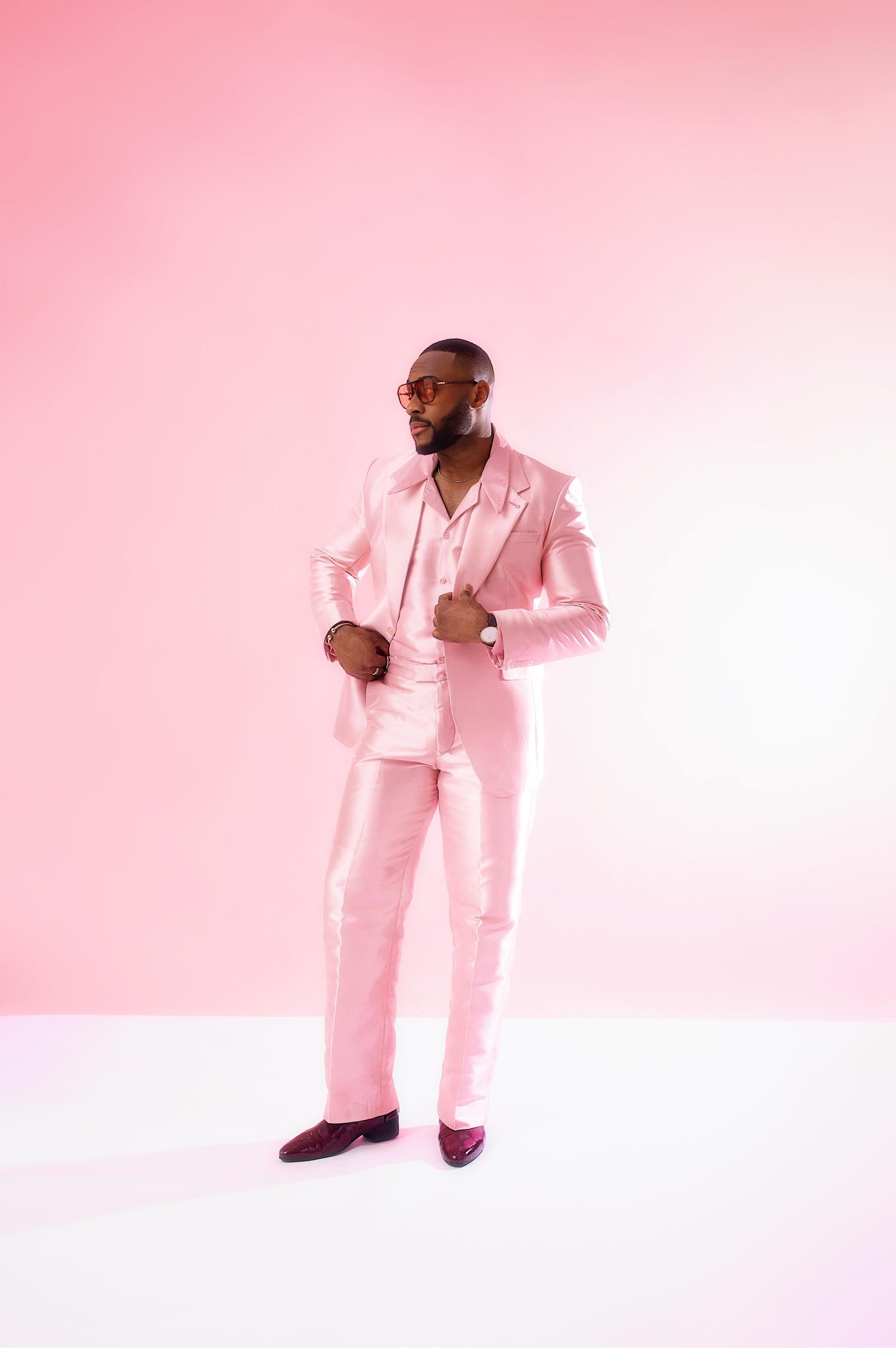 The Rosé Royale Silk Suit – David Scott