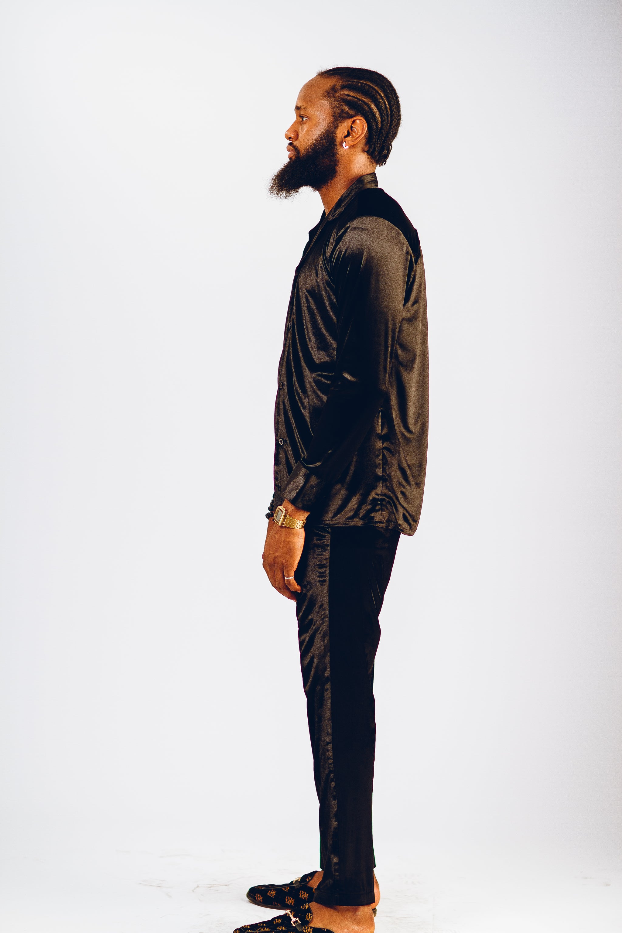 Black David Scott District Velvet Set